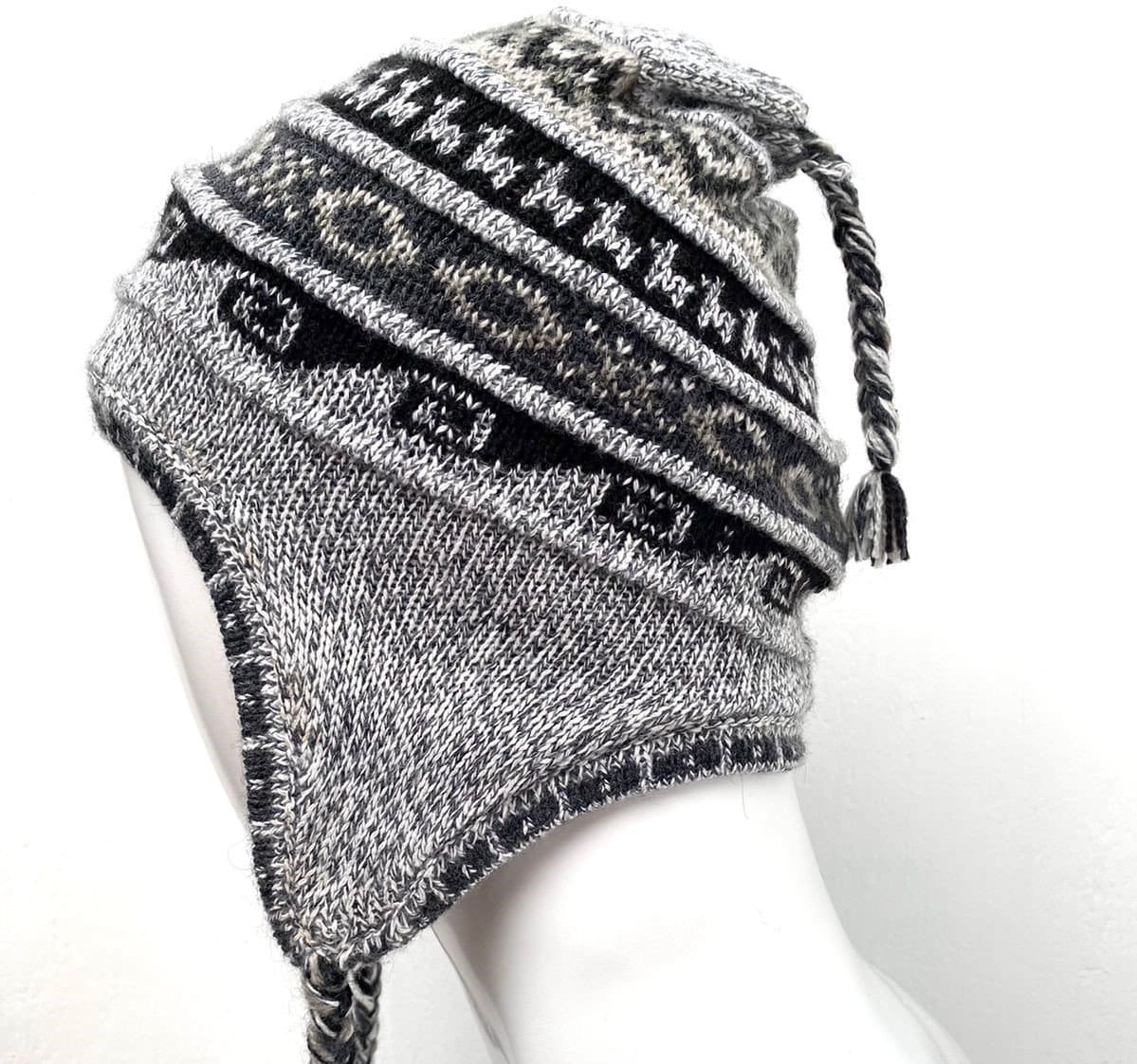 Unisex Peruvian Alpaca Hat Chullo With Earflaps 100% Lining, Soft ...
