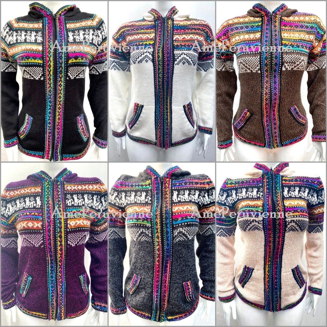 Peruvian Alpaca Sweater for Woman Traditional Design Sweater Gift for ...