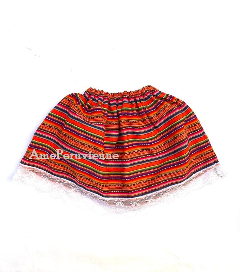 Colorful Peruvian Fabric Skirt Multi Color Girls Skirt - Etsy