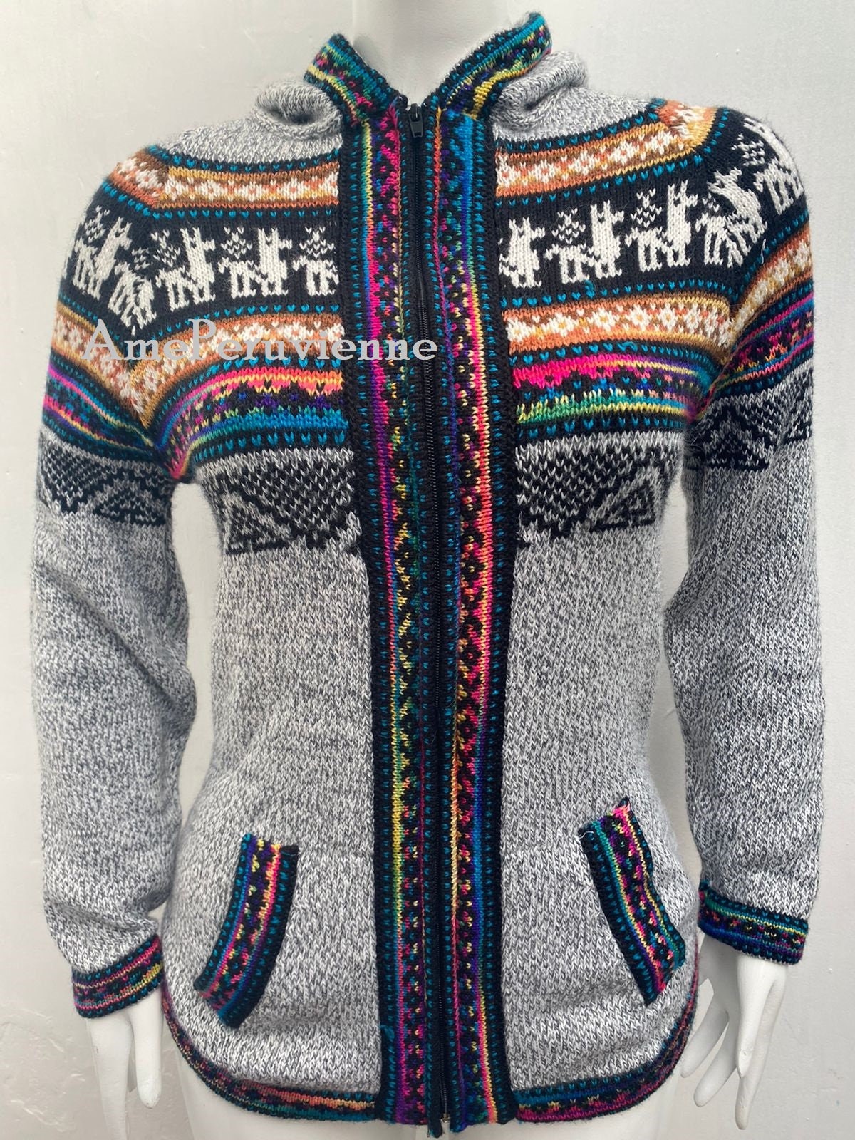 Peruvian Alpaca Sweater for Woman Traditional Design Sweater Gift for ...