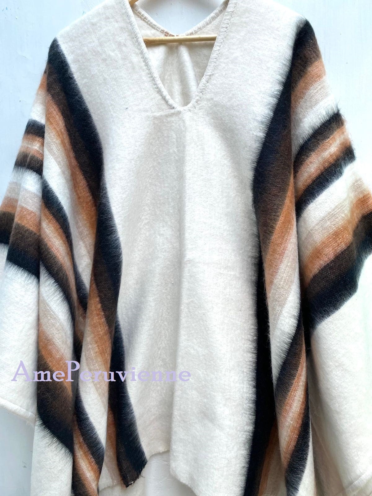White Alpaca Poncho for Men and Woman, Length 67 Width 57 Poncho Alpaca ...