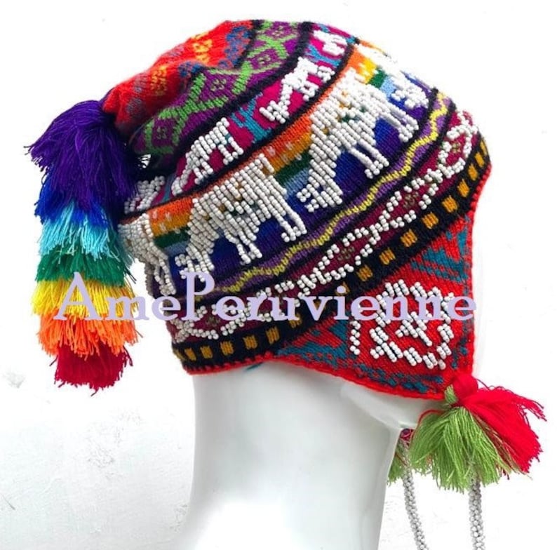 Genuine Peruvian Hat, Unisex Peruvian Hat, Handknitted, Colorful Hat ...