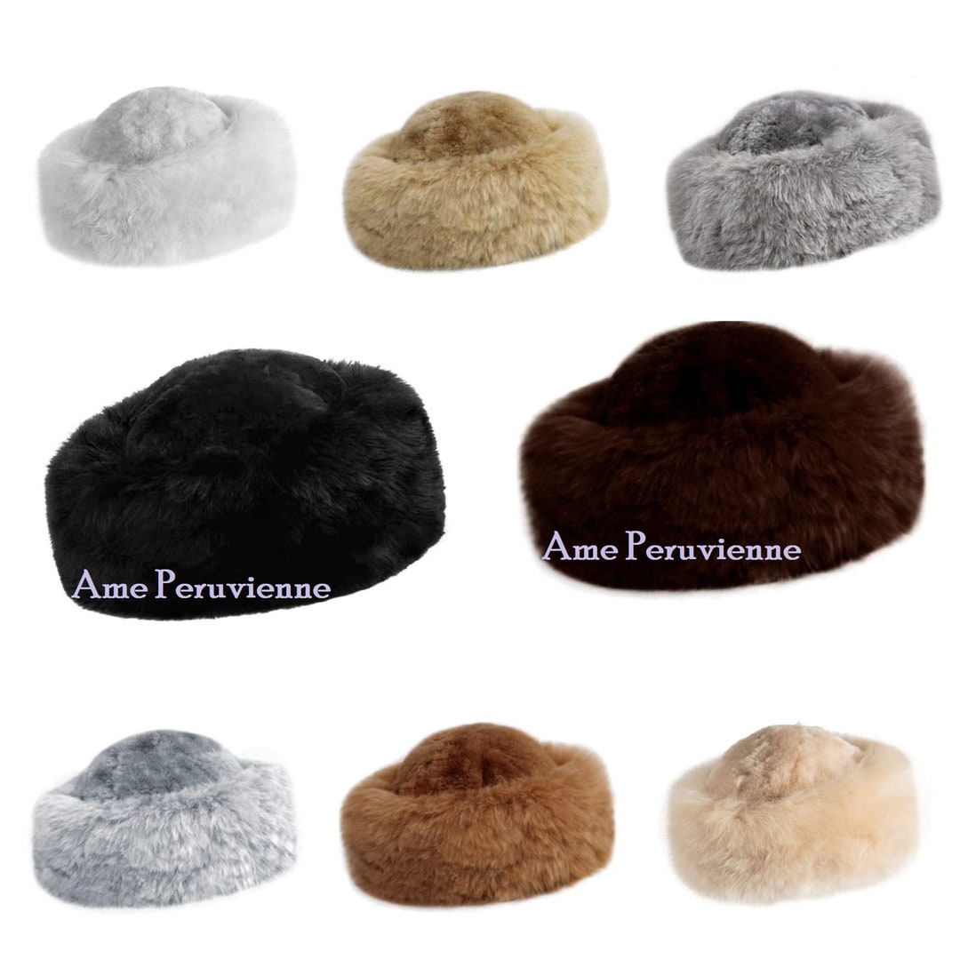 PREMIUM 100% Peruvian Baby Alpaca Unisex Fur Hat Russian Hat Ladies ...
