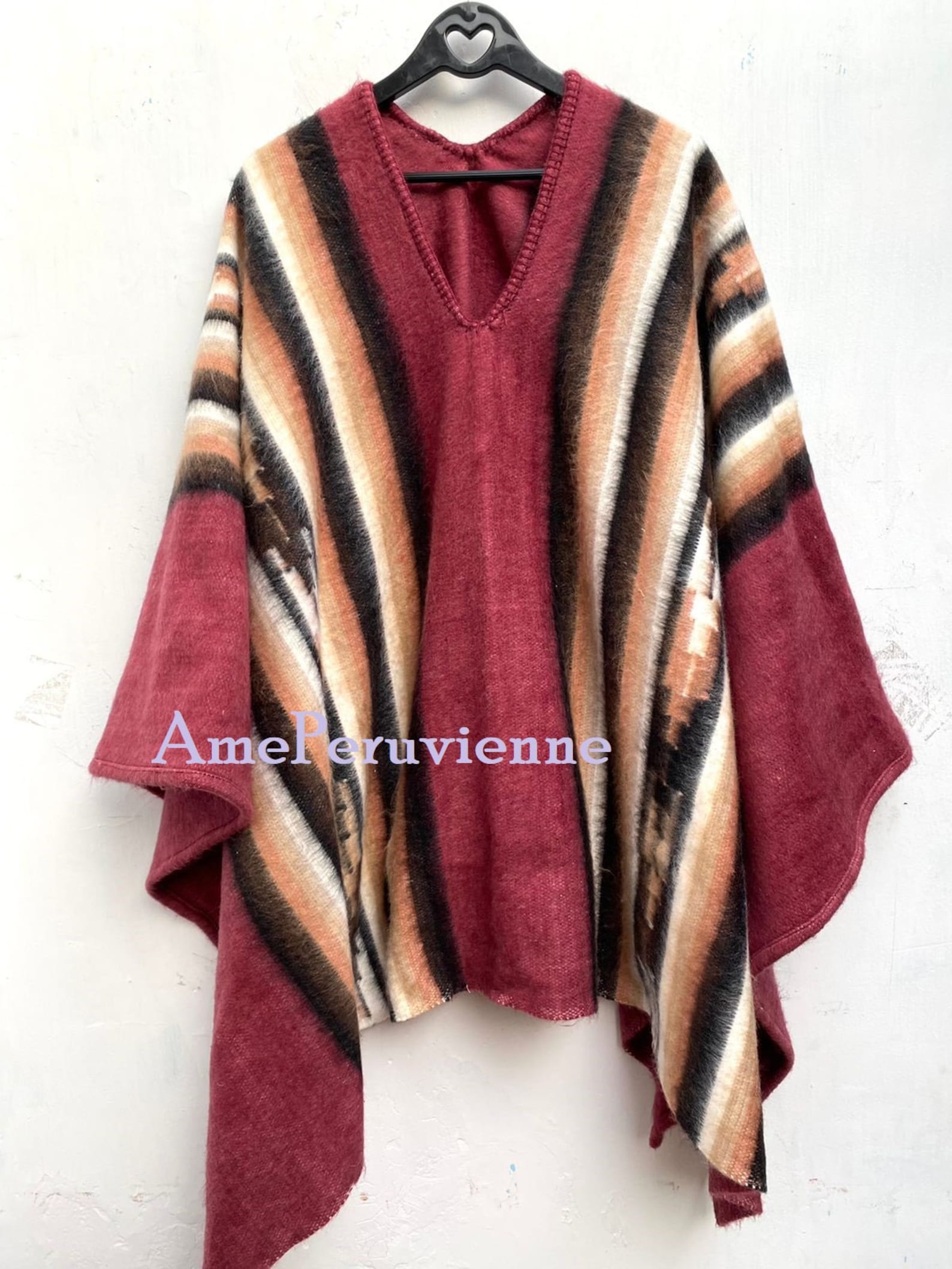 Light Beige Alpaca Poncho for Men and Woman, Length 67 Width 57 Poncho ...