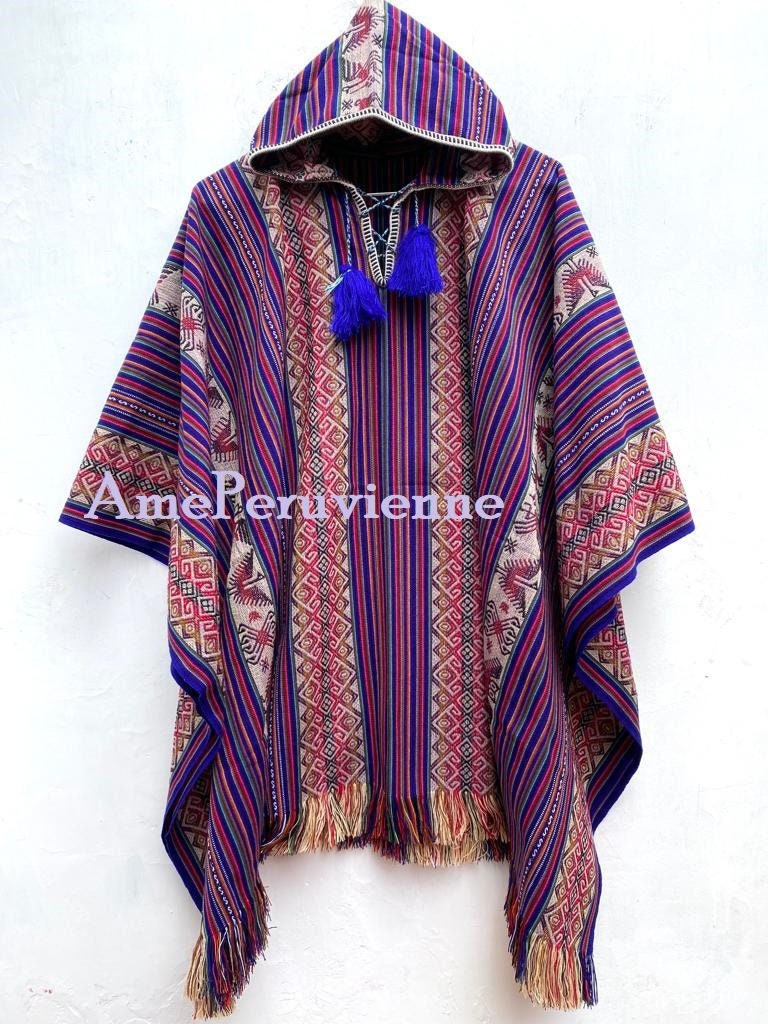 Alpaca Poncho Fucshia for Men and Woman, Poncho Alpaca Wool, Peru ...