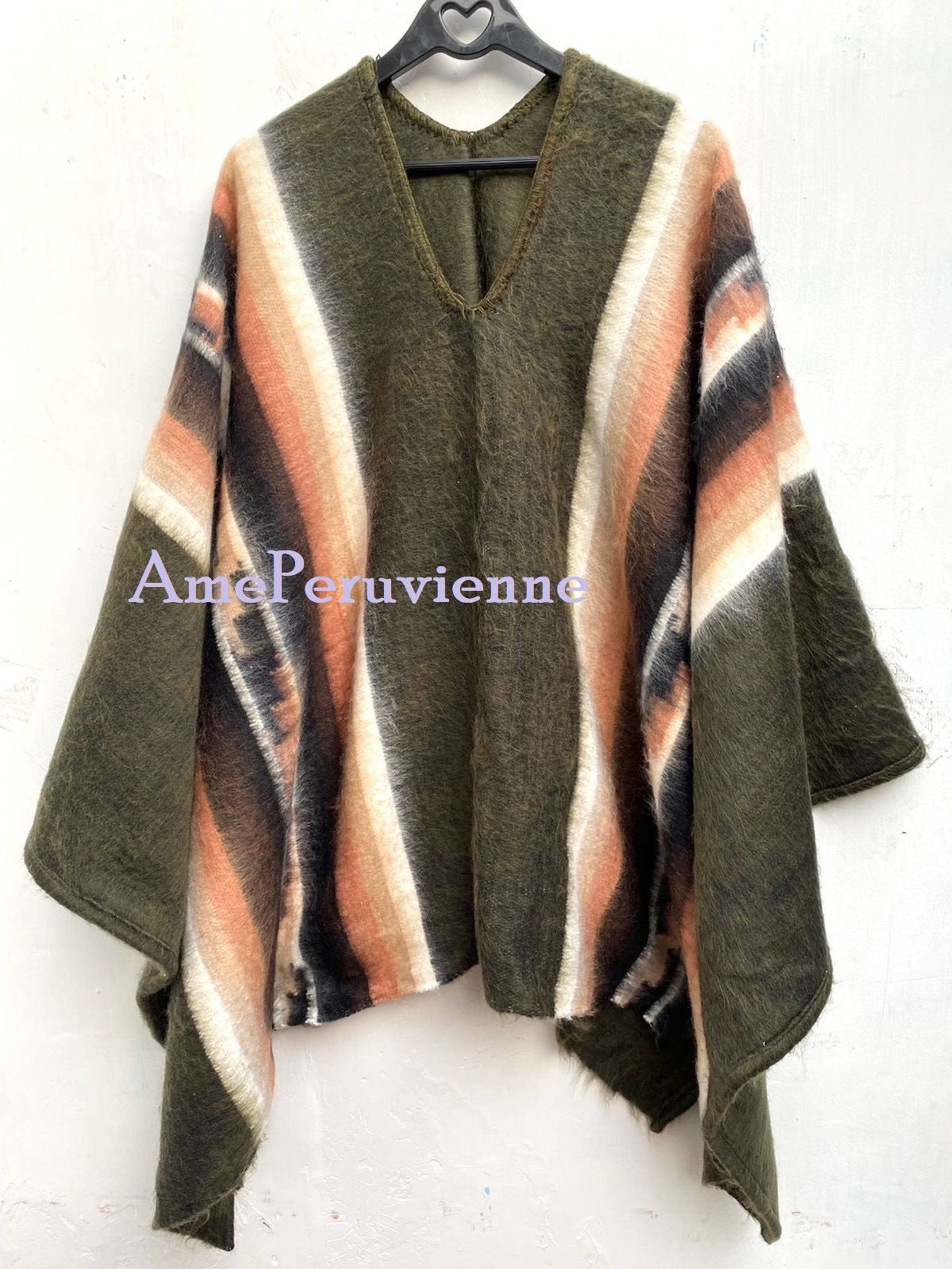 Light Beige Alpaca Poncho for Men and Woman, Length 67 Width 57 Poncho ...