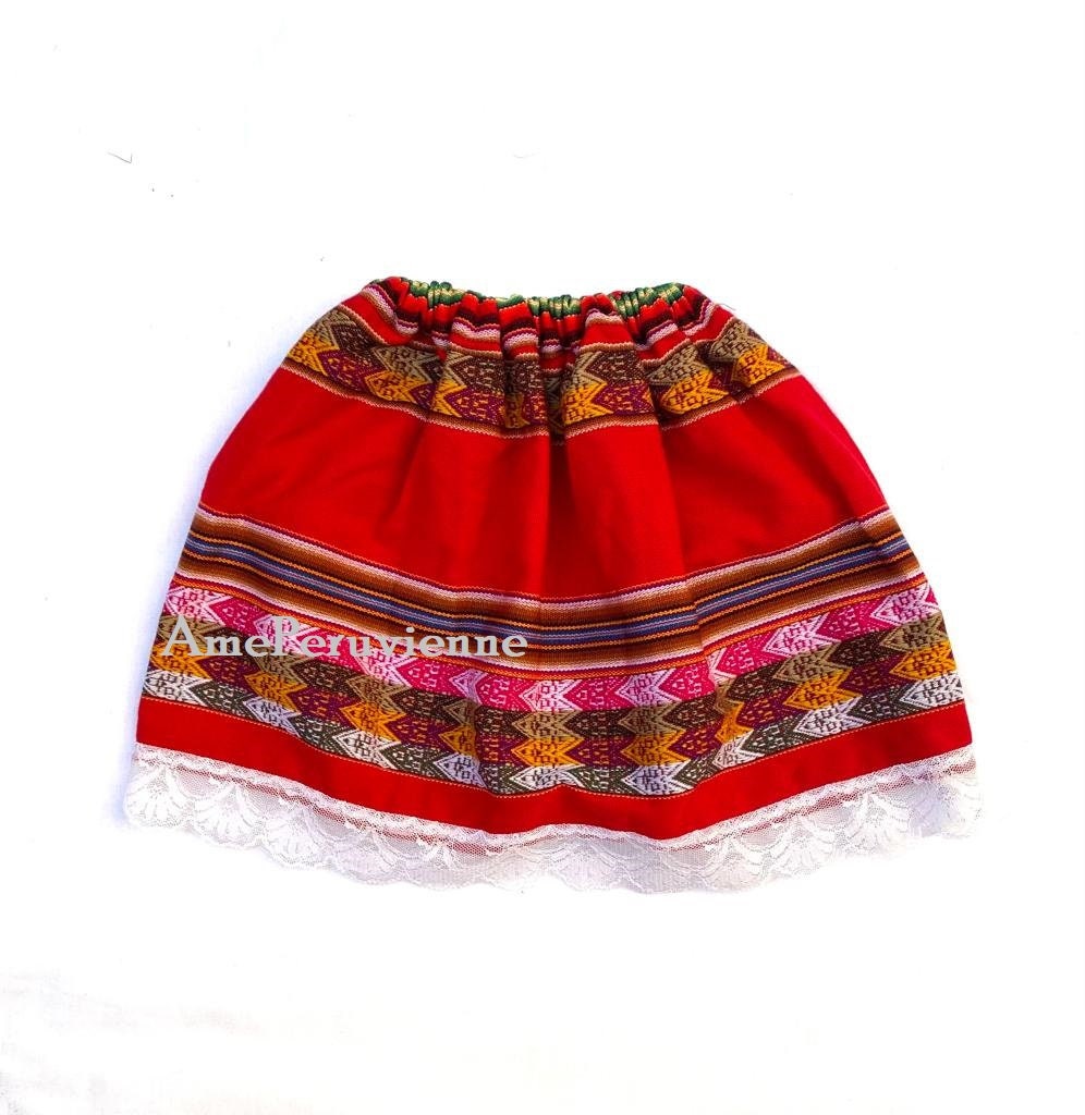 Colorful Peruvian Fabric Skirt Multi Color Girls Skirt - Etsy