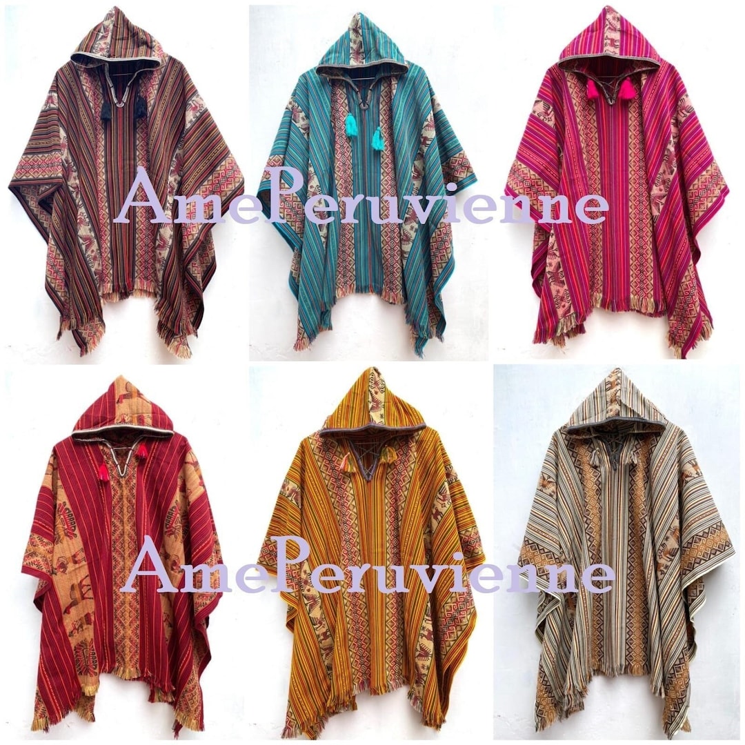 Alpaca Poncho for Men and Woman, Poncho Alpaca Wool, Peru, Poncho for ...