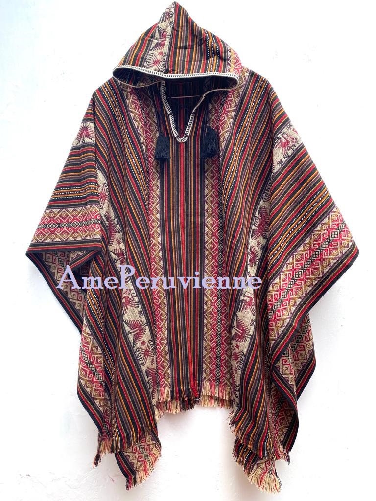 Alpaca Poncho Fucshia for Men and Woman, Poncho Alpaca Wool, Peru ...