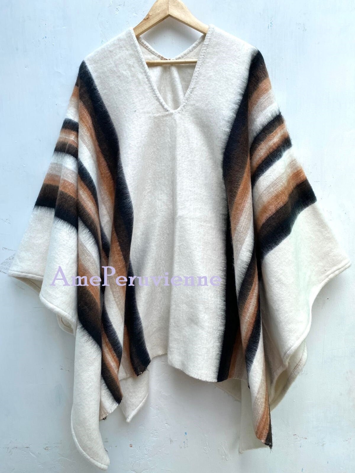 Alpaca Poncho for Men and Woman, Length 67" Width 57" Poncho Alpaca ...