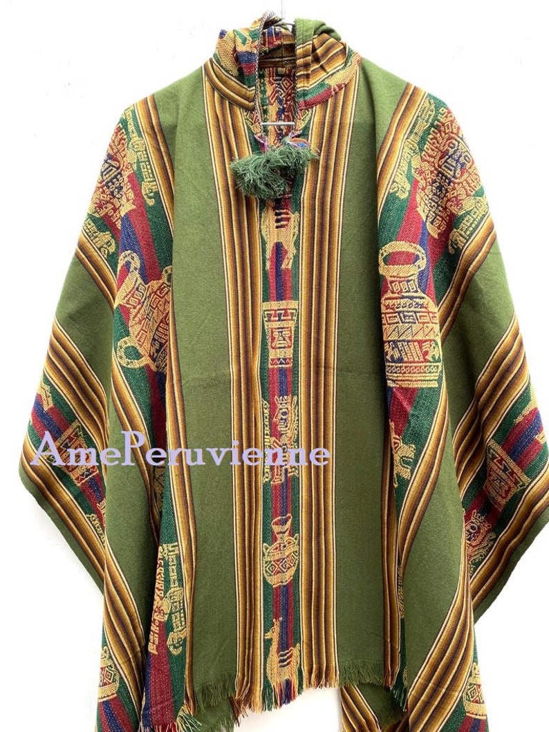 Alpaca Poncho Green for Men and Woman Poncho Alpaca Wool - Etsy