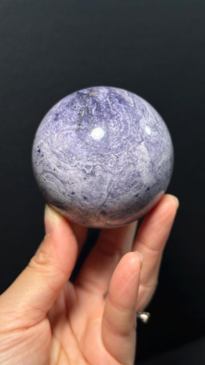 Earthbound Majesty | Purple Malachite Sphere - Etsy