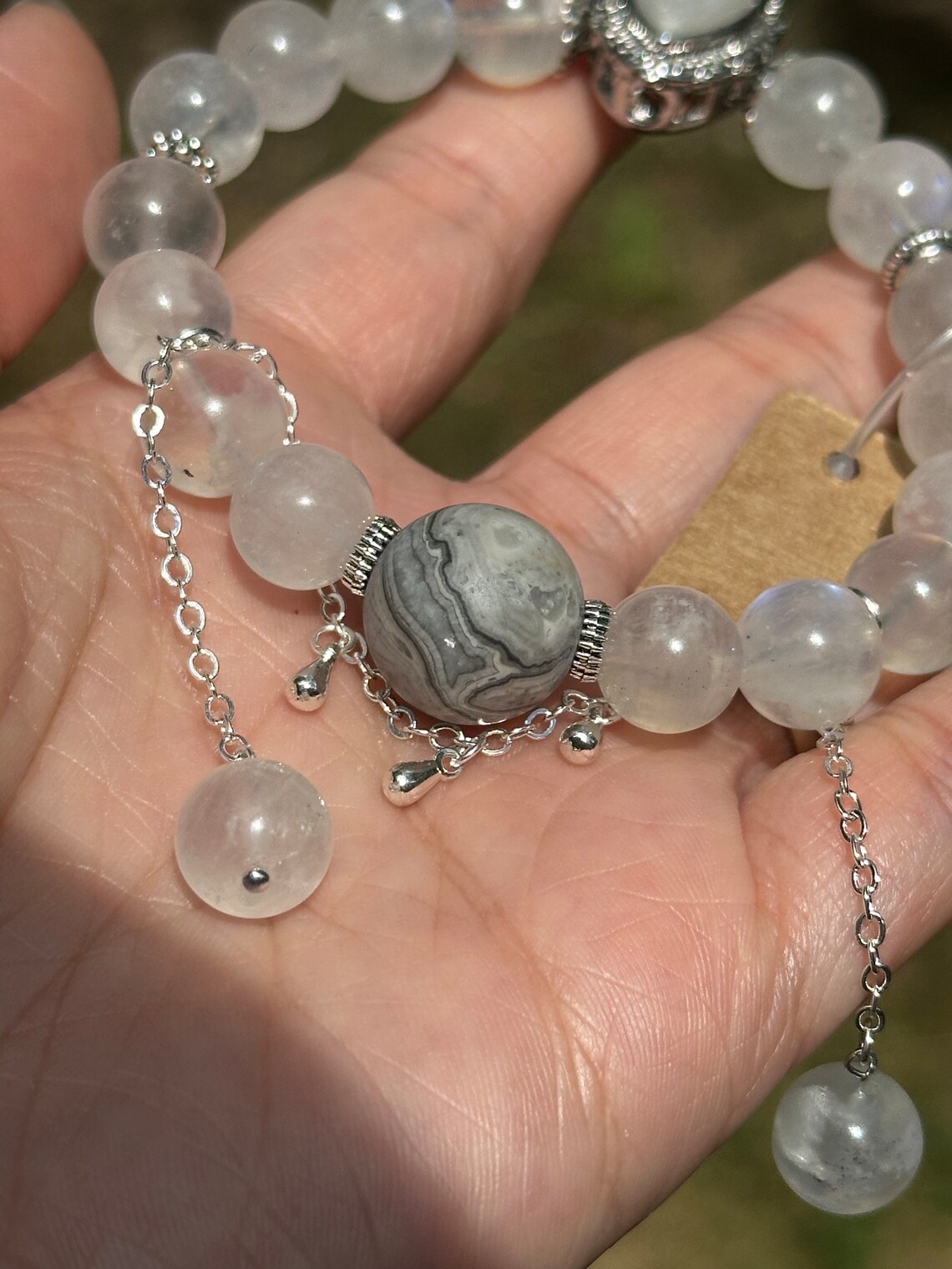 Lady From the Moon: Moonstone & Jasper Elemental Bracelet - Etsy