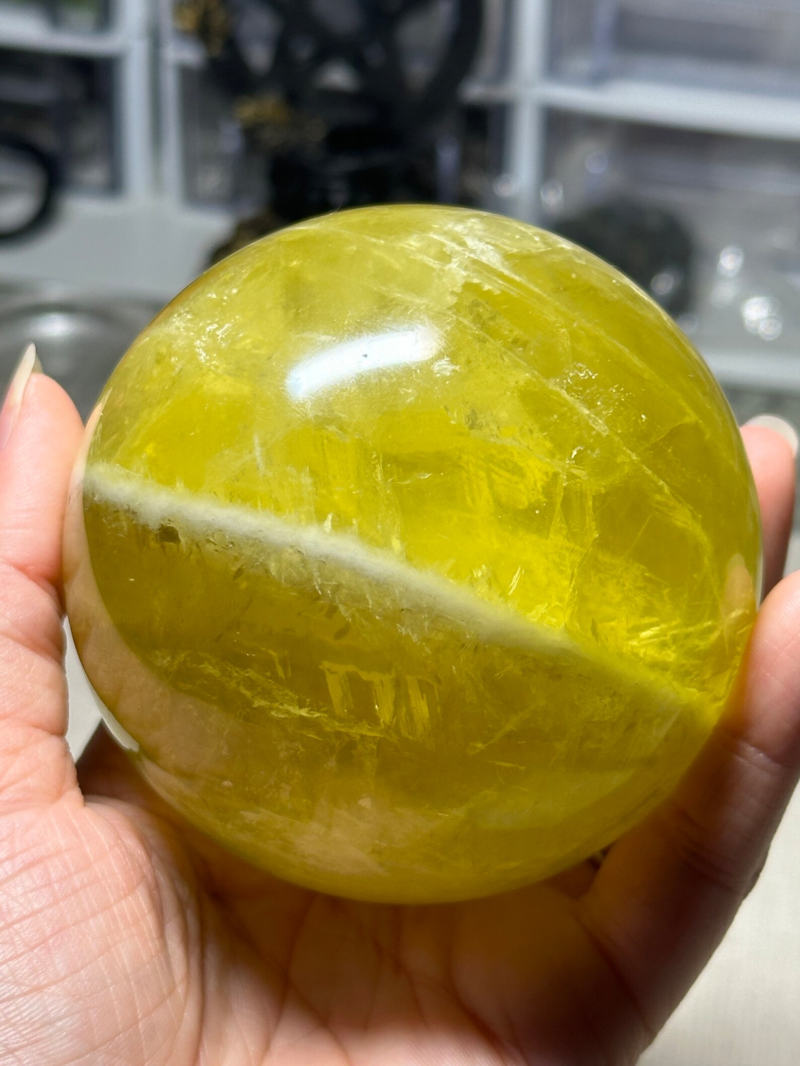 Sunrise Sphere – Citrine With White Phantom Inclusion - Etsy
