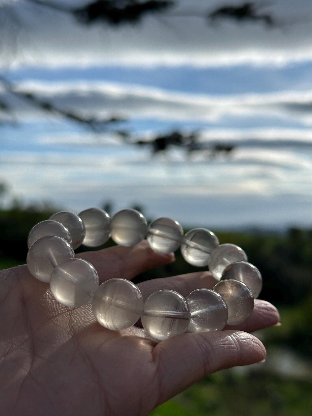 Layers White Phantom Quartz Beaded Bracelet | Metal Element, Clarity ...