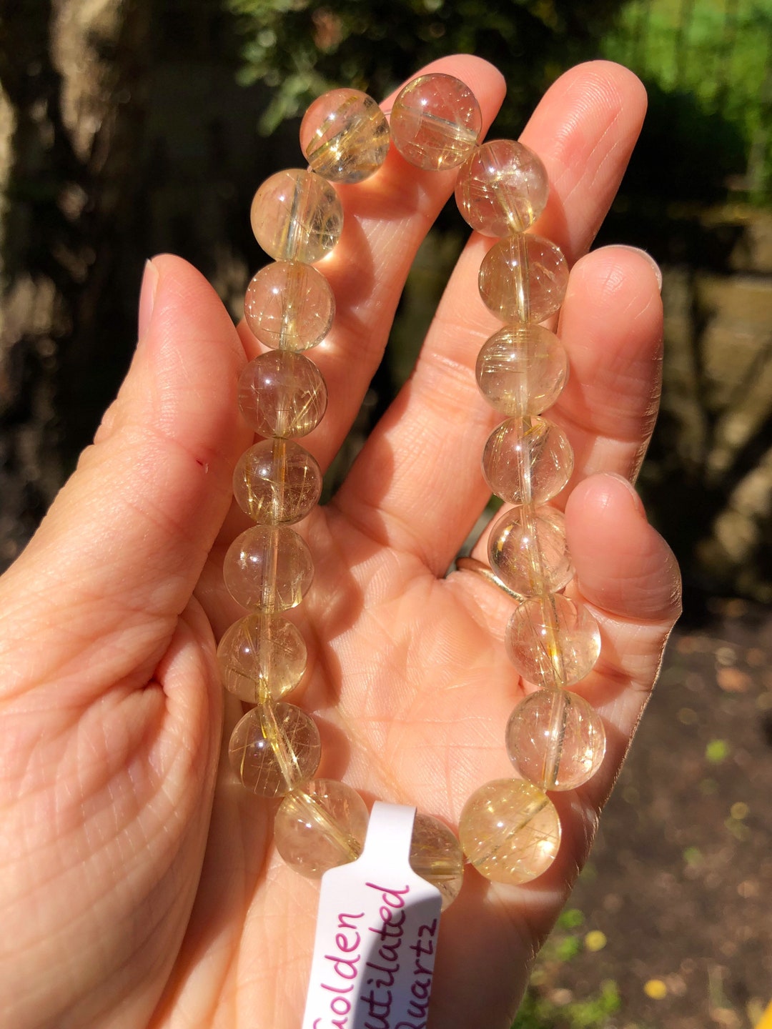Natural Golden Rutilated Quartz Bracelet - Etsy