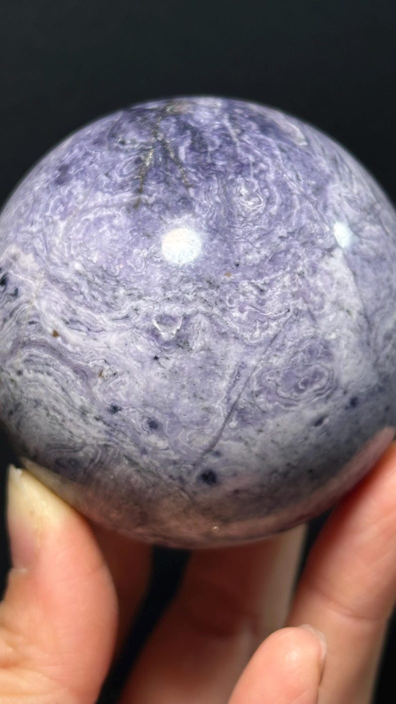 Earthbound Majesty | Purple Malachite Sphere - Etsy