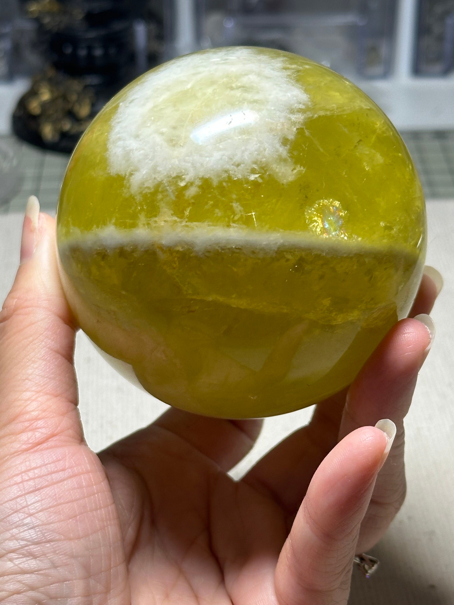 Sunrise Sphere – Citrine With White Phantom Inclusion - Etsy