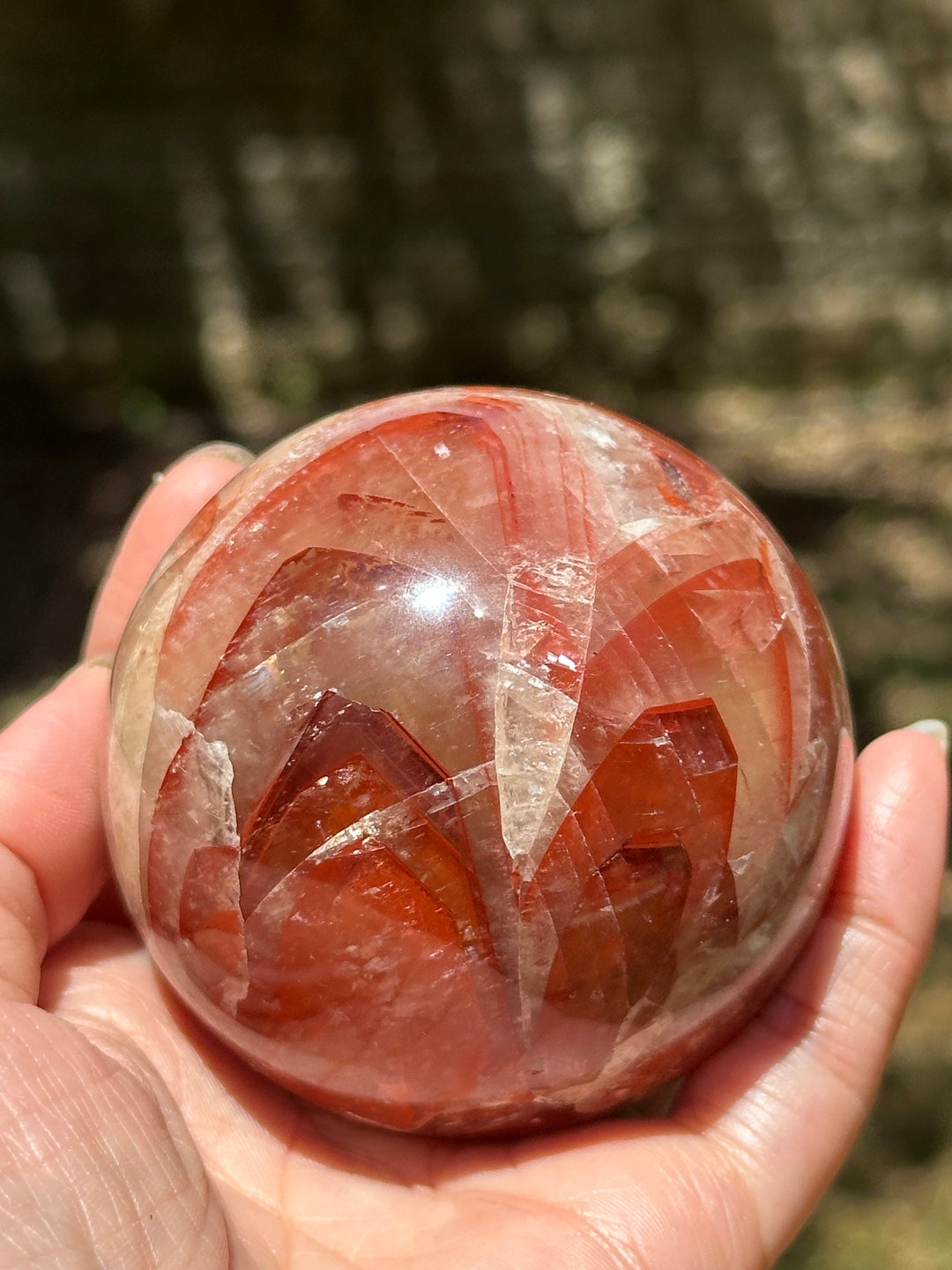 Blood Louis: Hematoid Quartz Sphere - Etsy