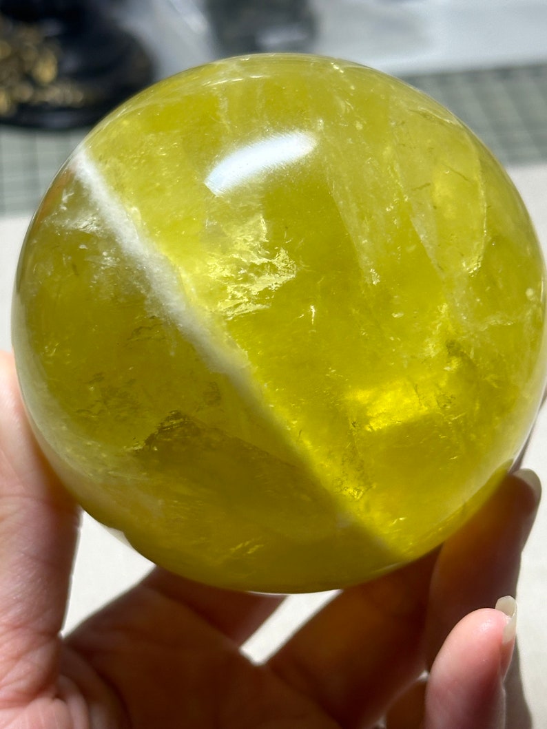 Sunrise Sphere – Citrine With White Phantom Inclusion - Etsy