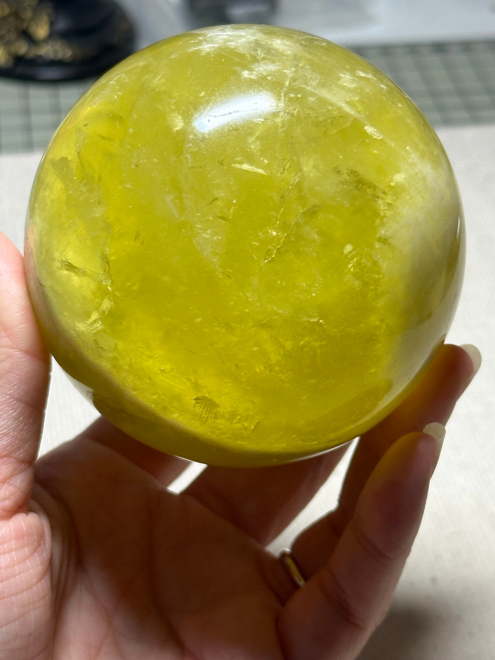 Sunrise Sphere – Citrine With White Phantom Inclusion - Etsy
