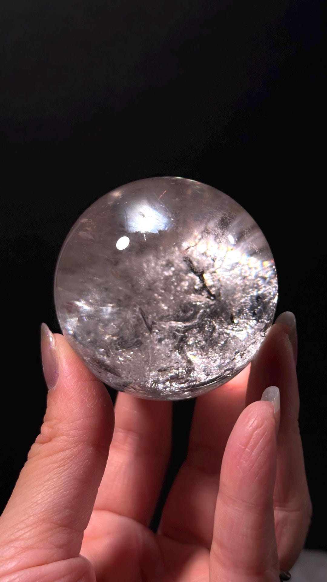 Light Kept Its Promise | Clear Quartz With Rainbow Inclusion Sphere - Etsy