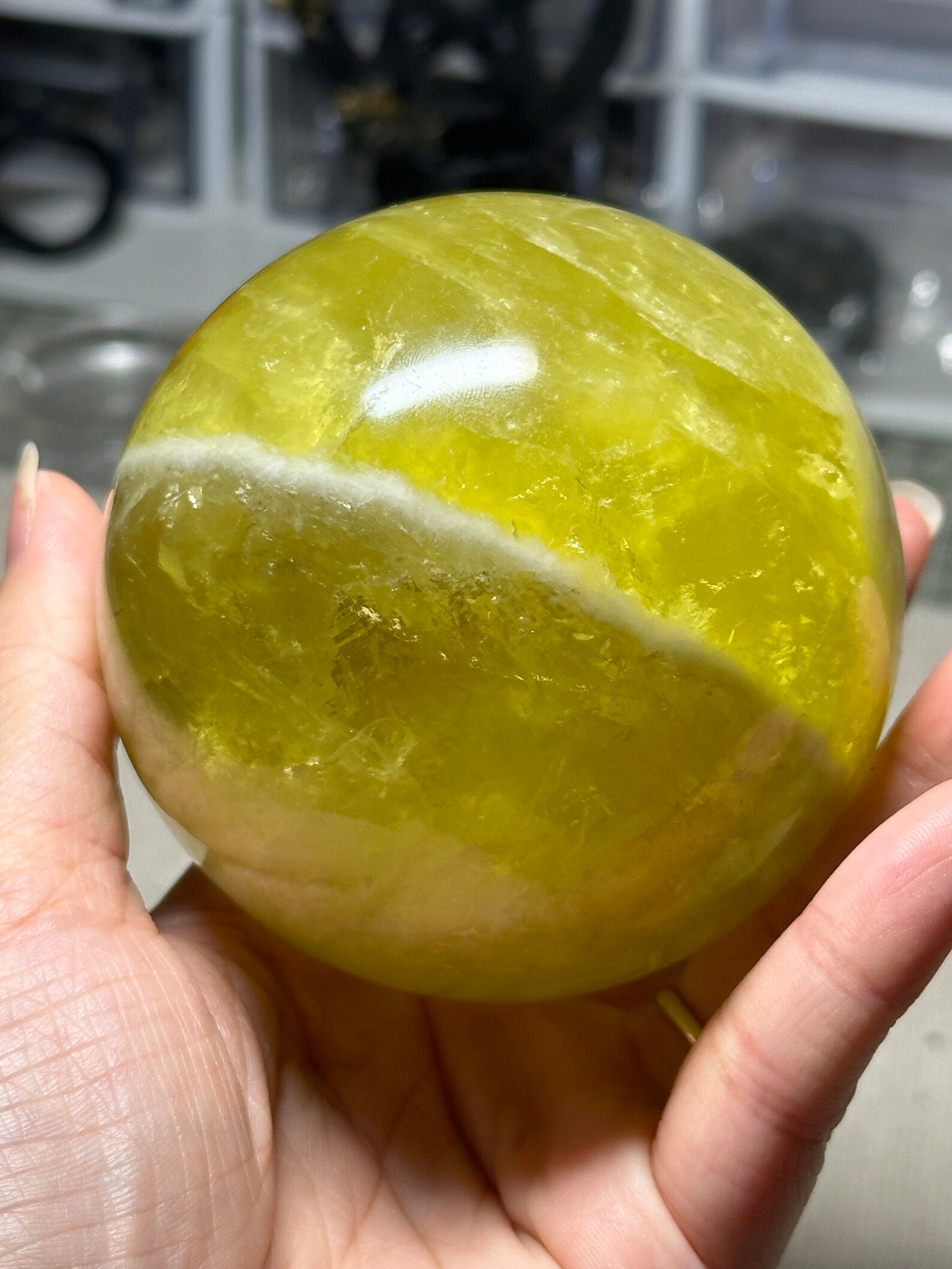 Sunrise Sphere – Citrine With White Phantom Inclusion - Etsy