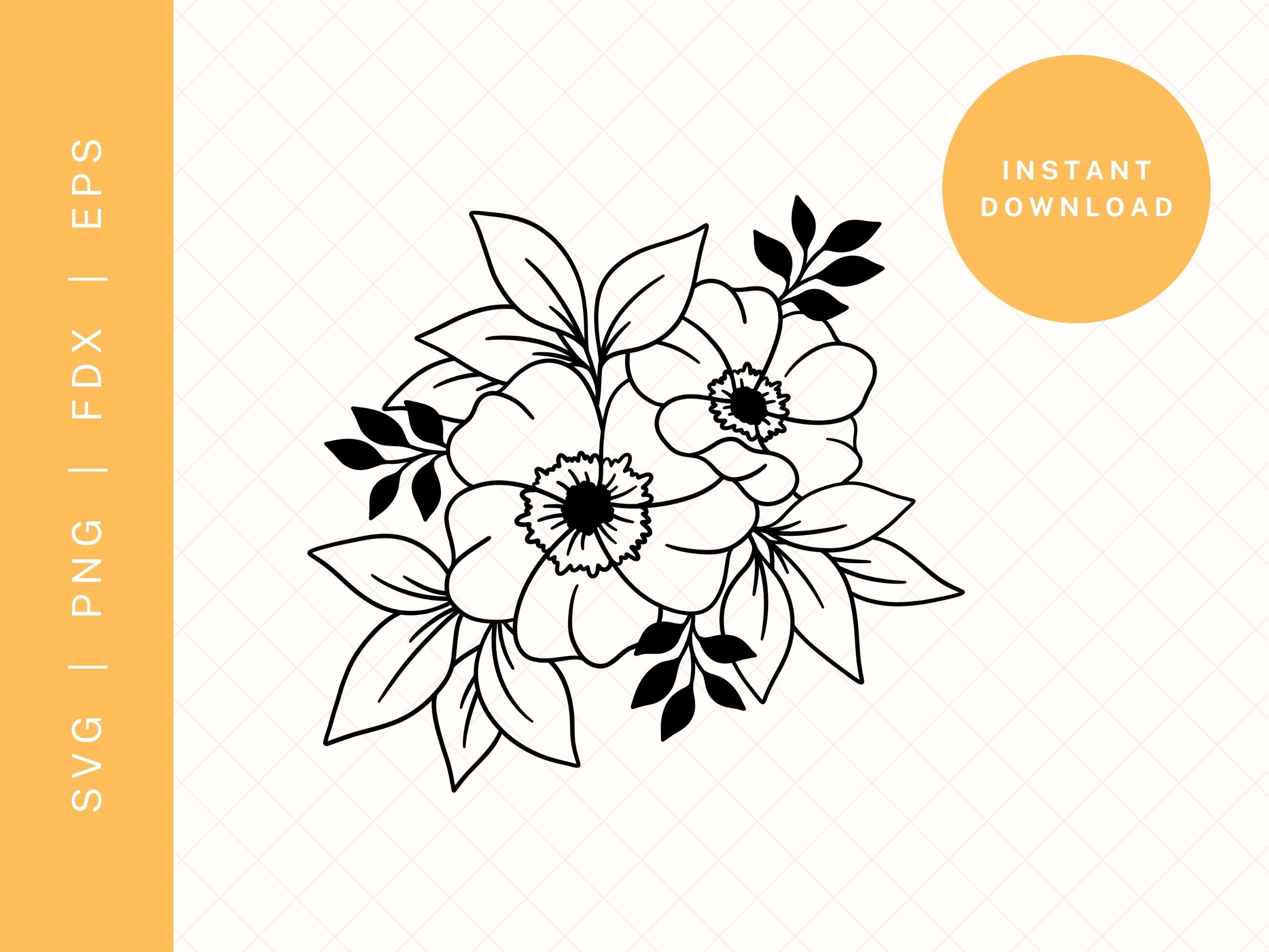 Flower Bouquet SVG Floral SVG Cut File for Cricut or - Etsy
