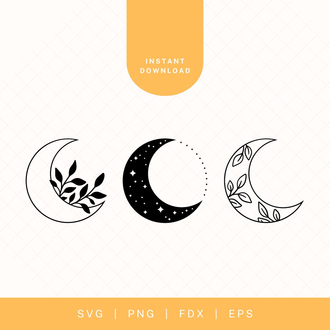Magic Moon SVG Magical SVG for Cricut or Silhouette Lunar Moon Mystical ...