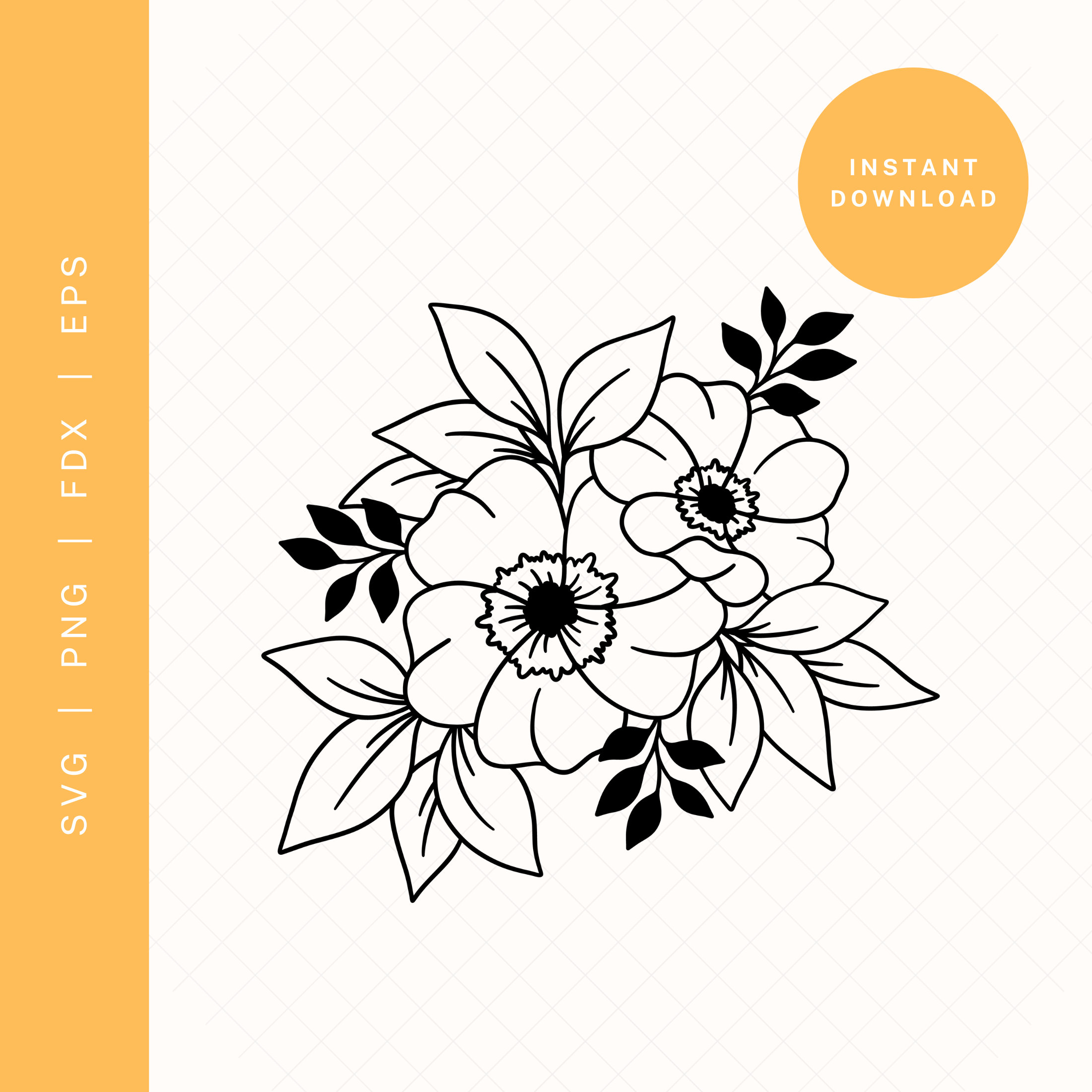 Flower Bouquet SVG | Floral SVG Cut File for Cricut or Silhouette ...