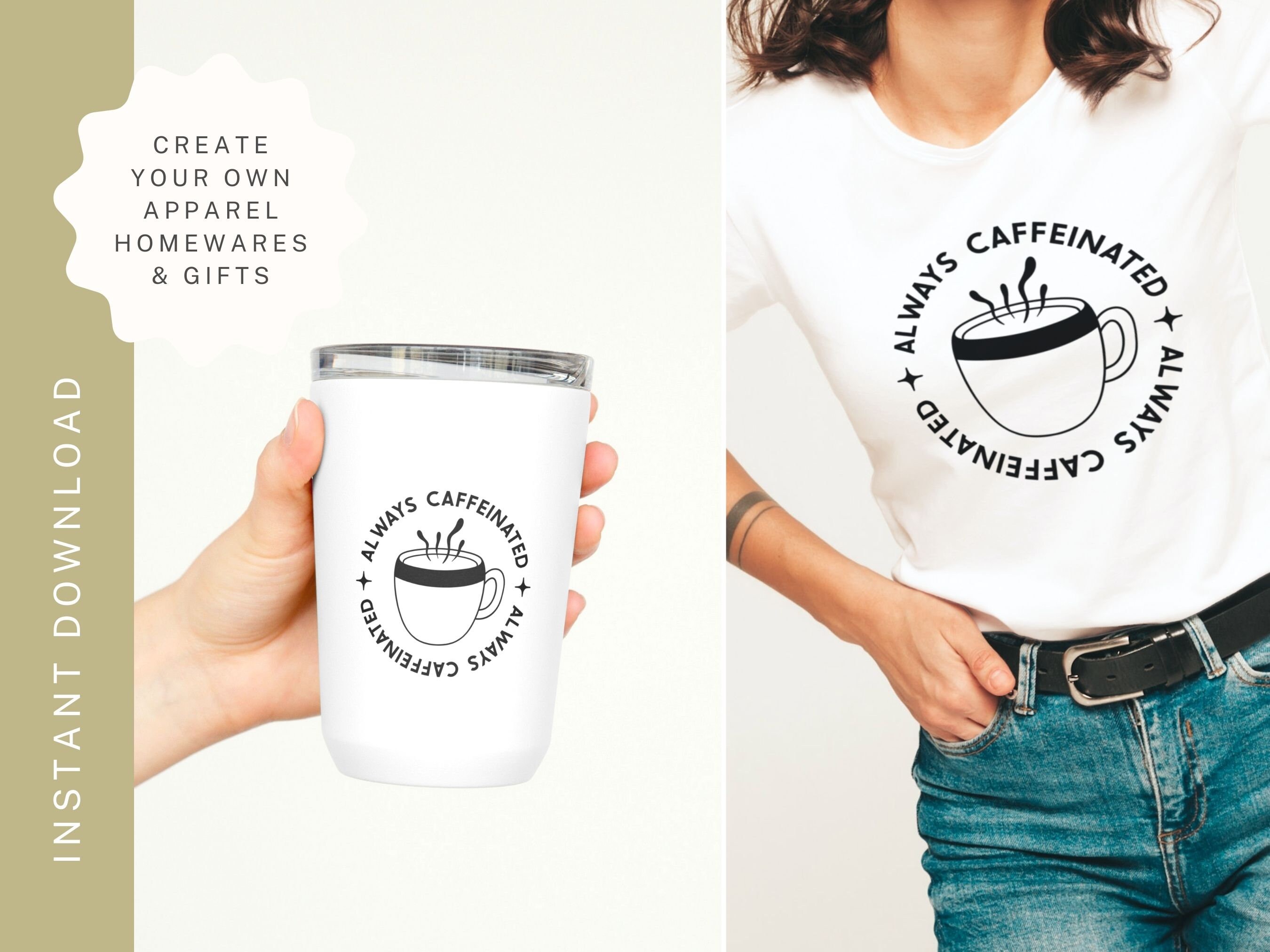 Coffee Quote SVG Caffeine Lover SVG Cut File for Cricut or Silhouette ...