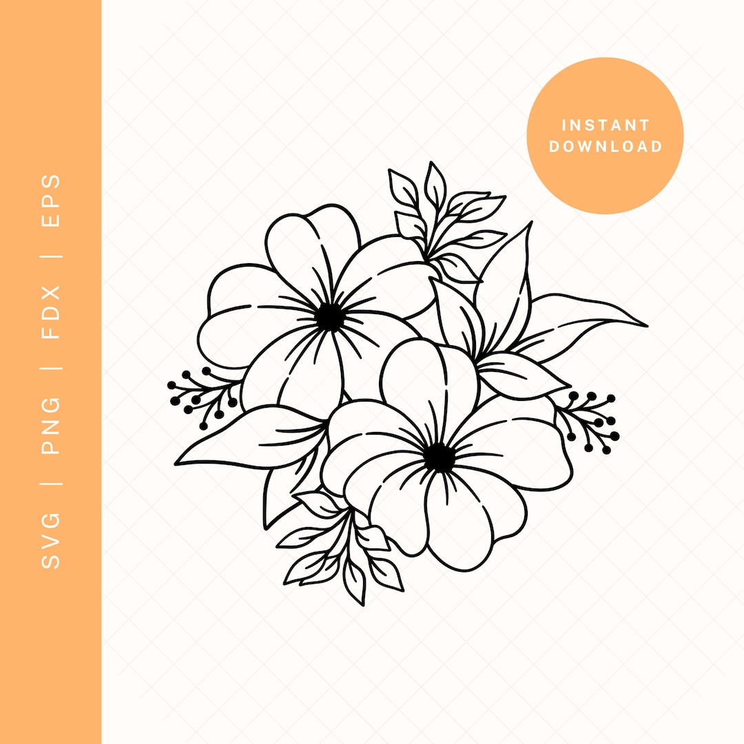 Flower Bouquet SVG | Floral SVG Cut File for Cricut or Silhouette ...