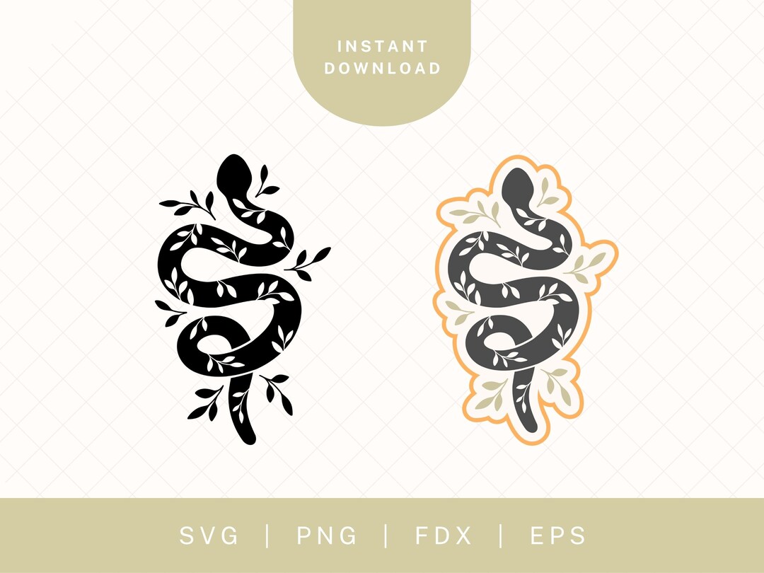 Snake SVG Leaf Snake SVG Cut File for Cricut or Silhouette - Etsy