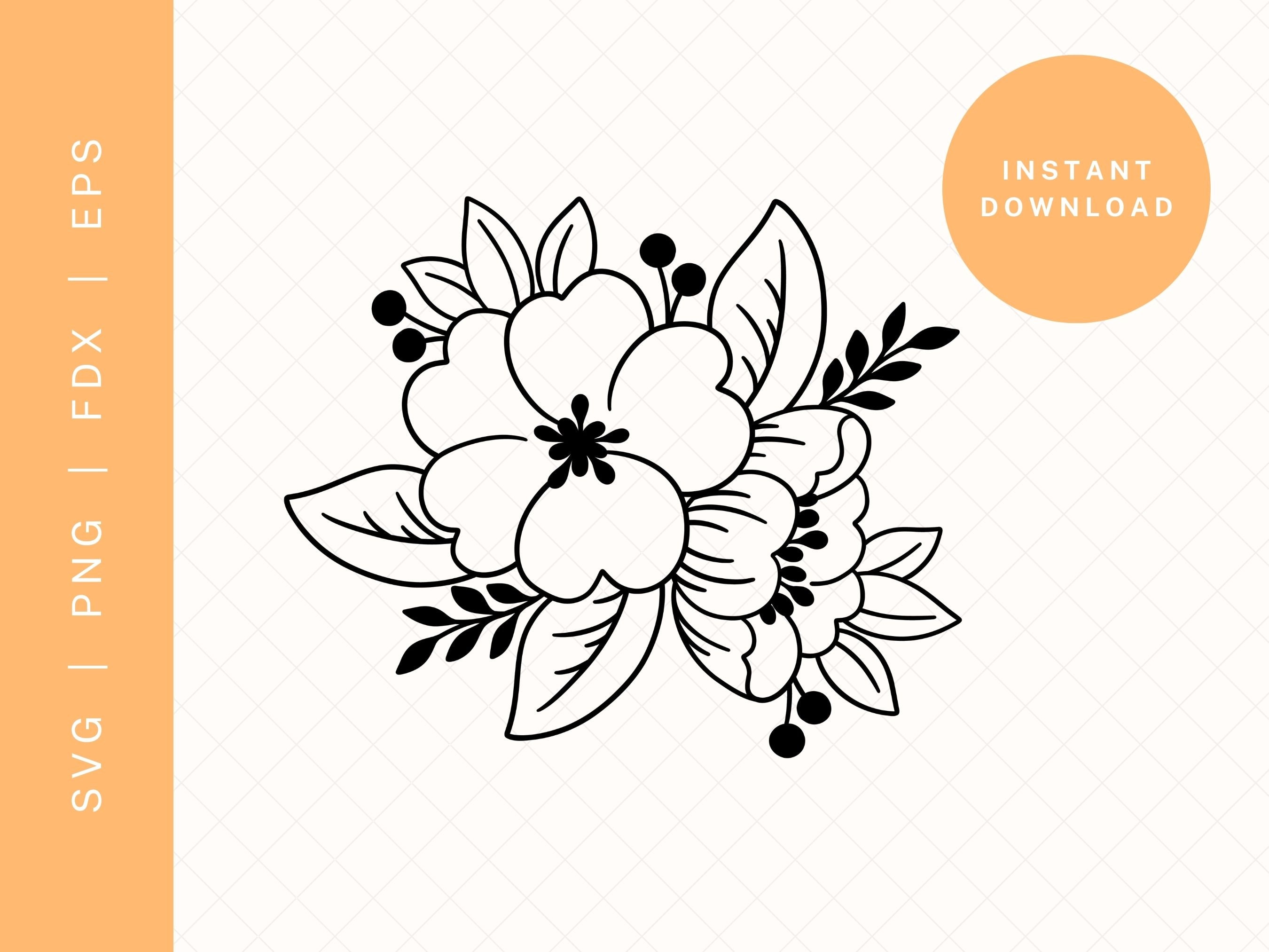 Flower Bouquet SVG Floral SVG Cut File for Cricut or - Etsy