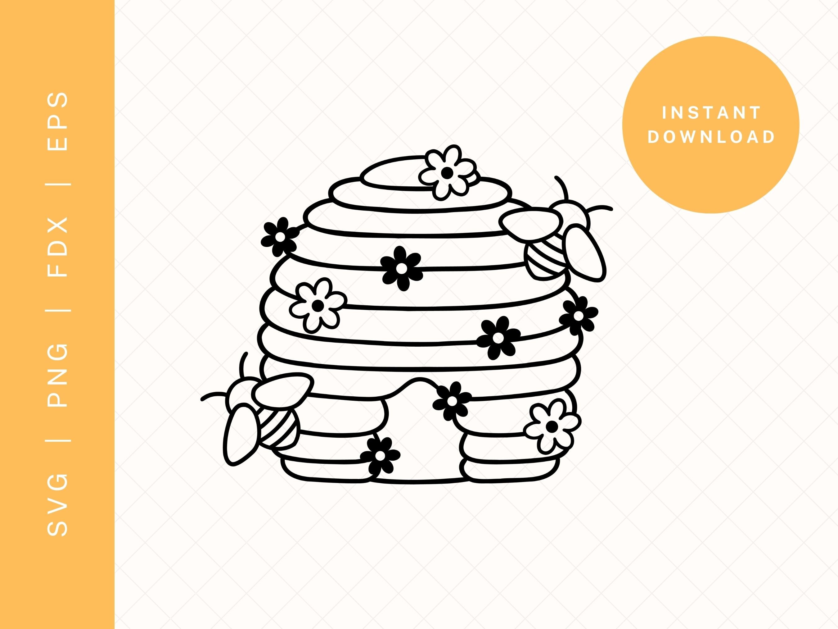 Floral Bee Hive SVG Bumble Bee SVG Cut File for Cricut or - Etsy