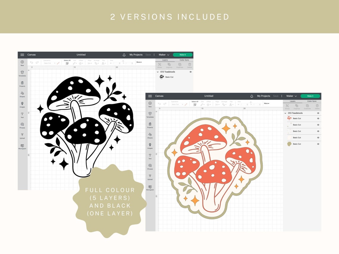 Toadstools SVG Mushroom SVG Cut File for Cricut or Silhouette Magic ...