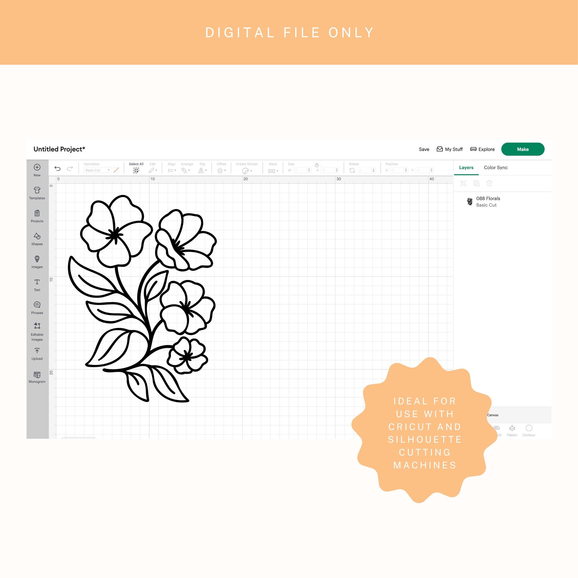 Flowers SVG Floral SVG Cut File for Cricut or Silhouette Flowers ...