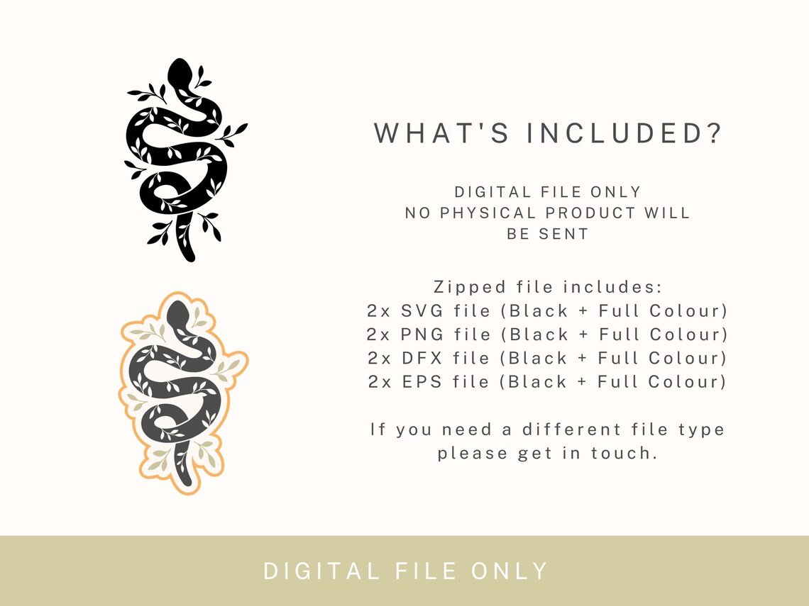 Snake SVG Leaf Snake SVG Cut File for Cricut or Silhouette Snake ...