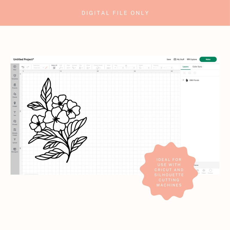 Flowers SVG | Floral SVG Cut File for Cricut or Silhouette | Flowers ...