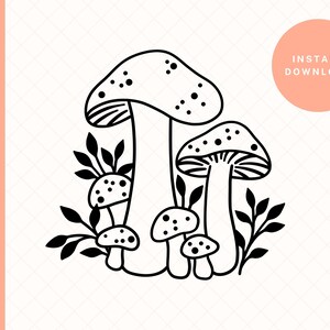 Mushrooms SVG Toadstool SVG Cut File for Cricut or - Etsy