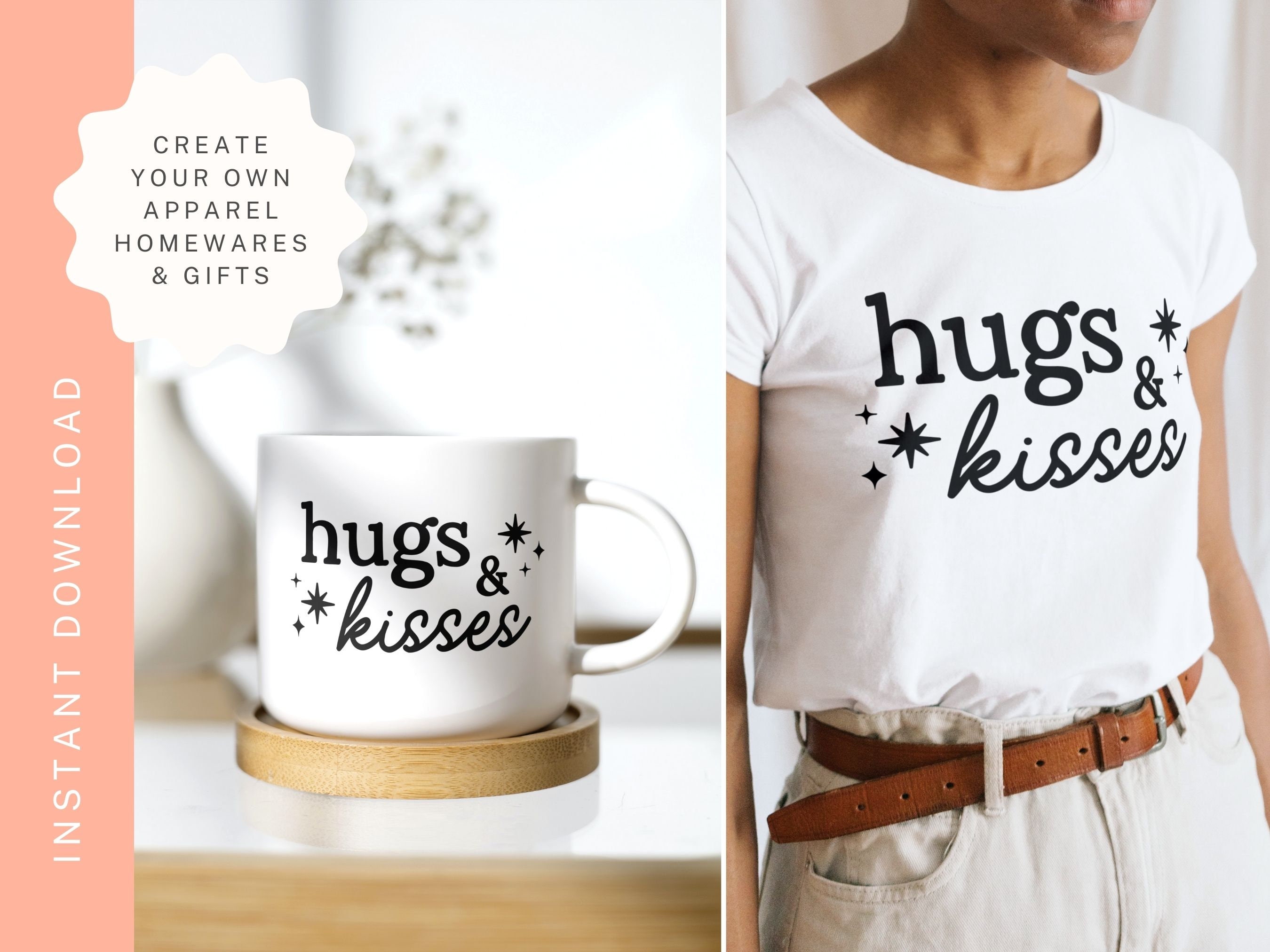 Hugs and Kisses SVG | Quote SVG Cut File for Cricut or Silhouette ...