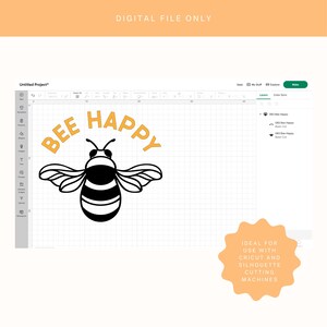 Bee Happy SVG | Positive Quote SVG Cut File Cricut or Silhouette | Bee ...