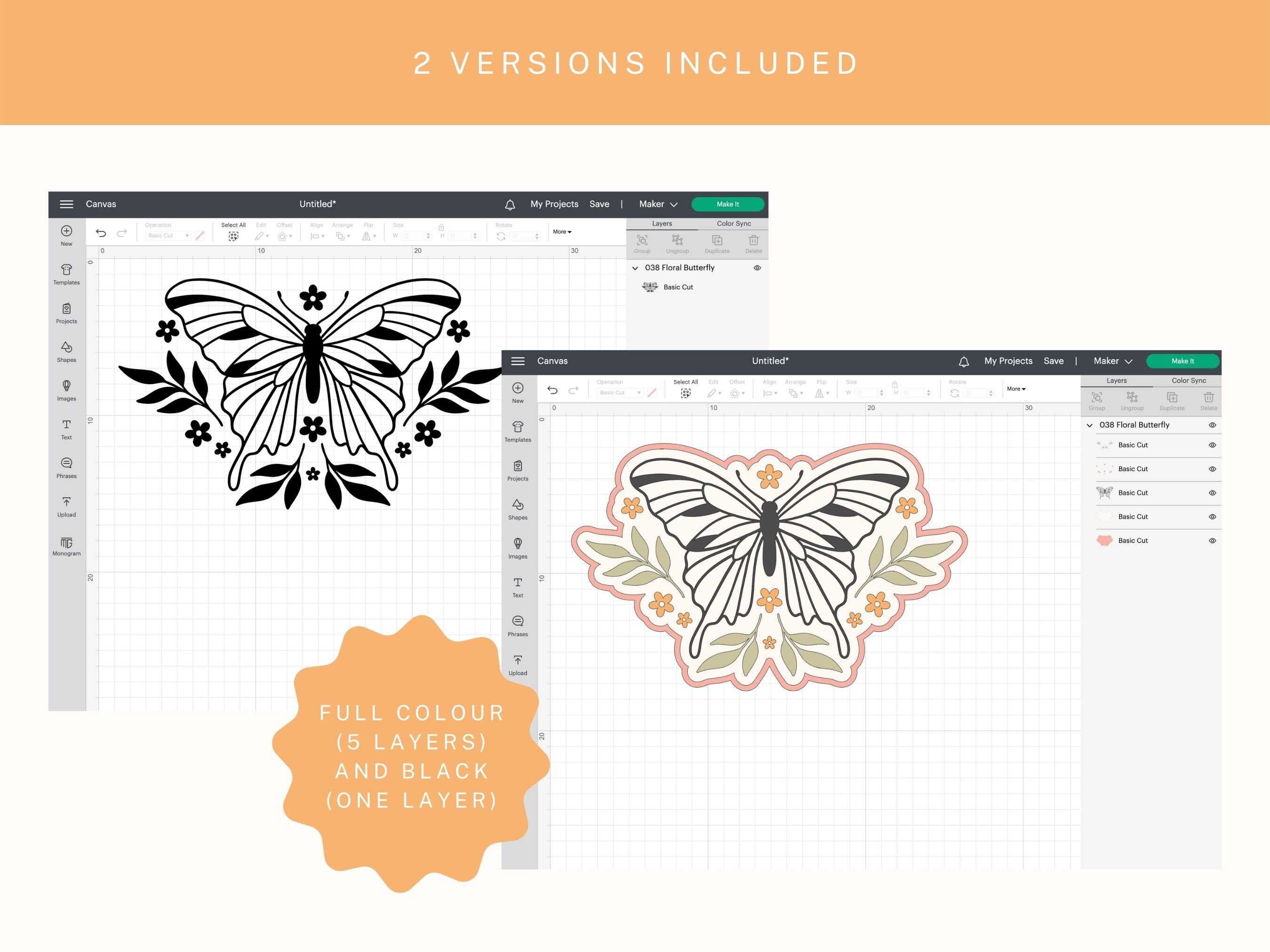 Floral Butterfly SVG Butterfly SVG Cut File for Cricut or - Etsy