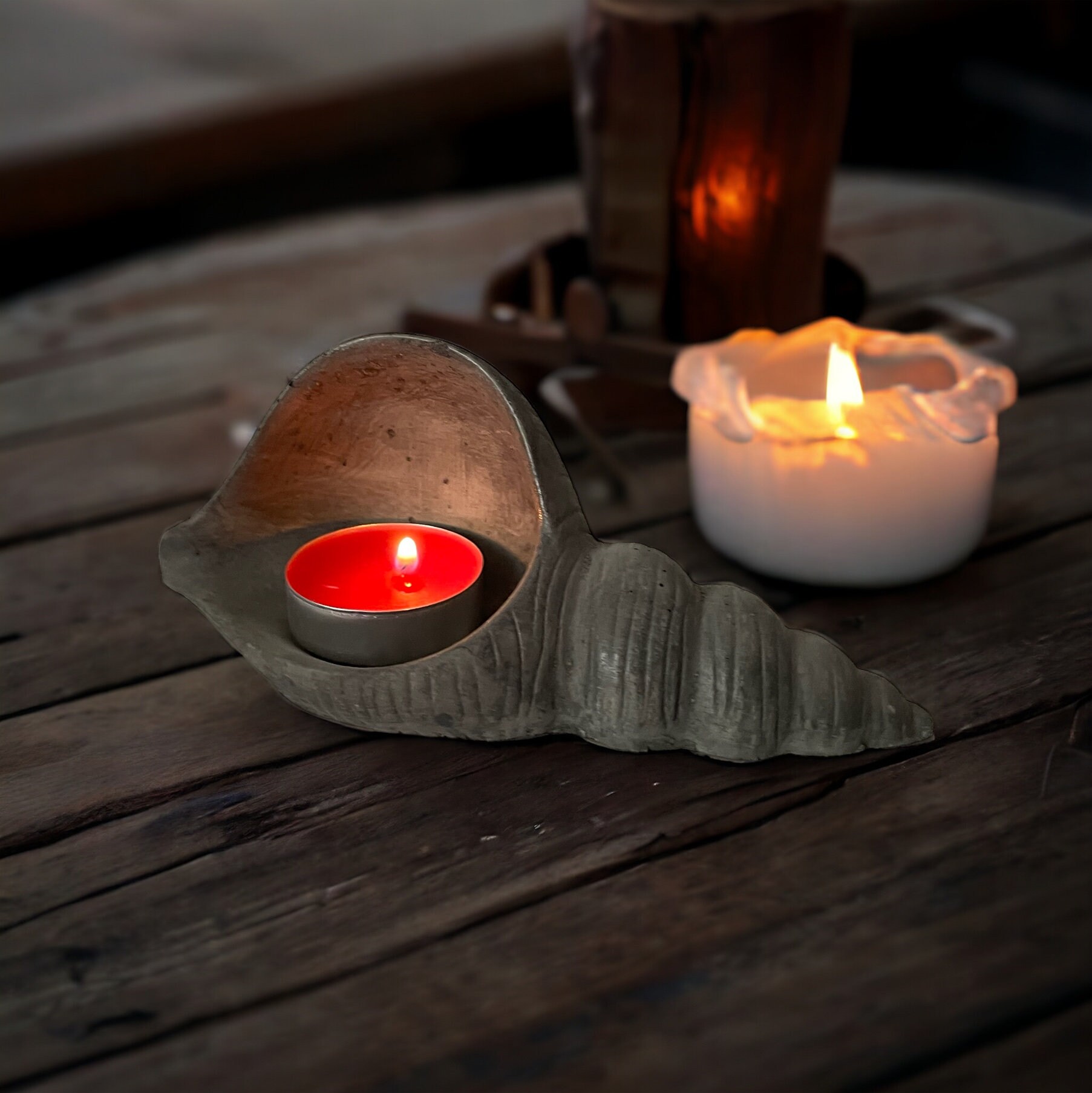 Concrete Sea Shell Candle Holder - Etsy