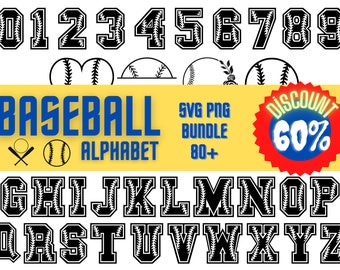 Baseball Letter Stitch Alphabet and Numbers Vector Clipart Set / Text ...