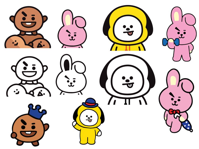 Bt21 Bundle 50 PNG SVG Silhouette Cricut Cut Files - Etsy