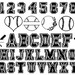 Baseball Themed Alphabet and Numbers, PNG, SVG - Etsy