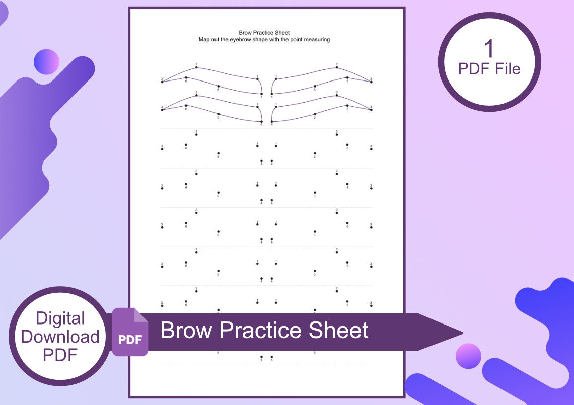 Brow Practice Sheet Digital Download - Etsy