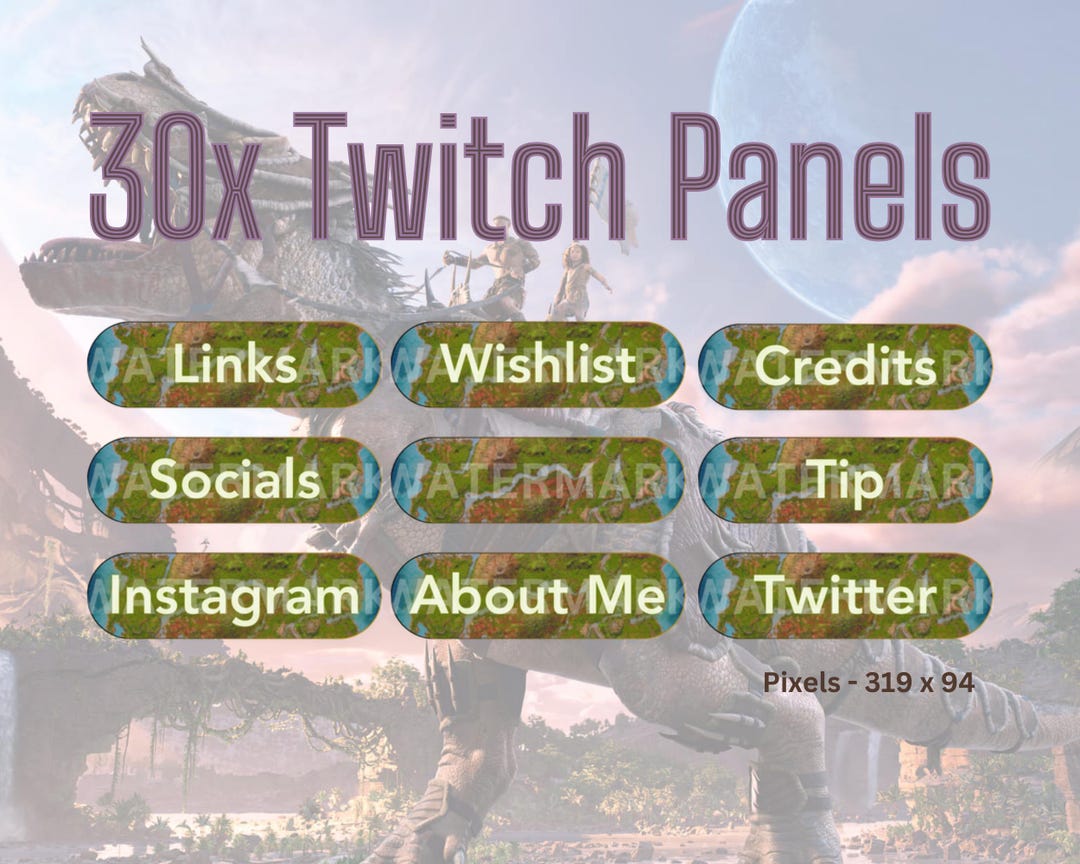30x Twitch Streaming Panels Ark/dino/world/map - Etsy