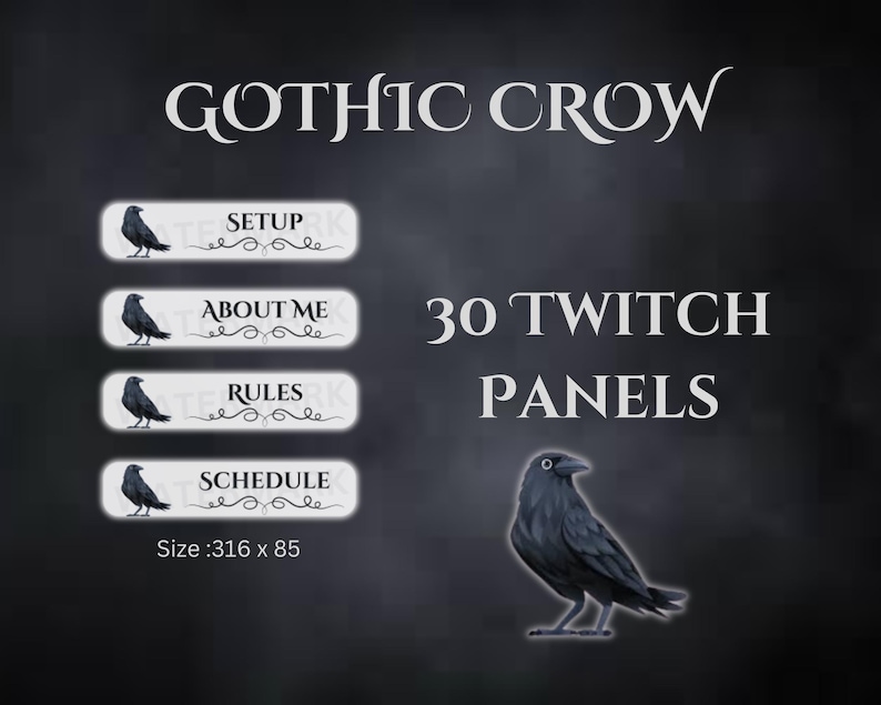 30x Twitch Streaming Panels - Crows / Gothic / Elegant - Etsy